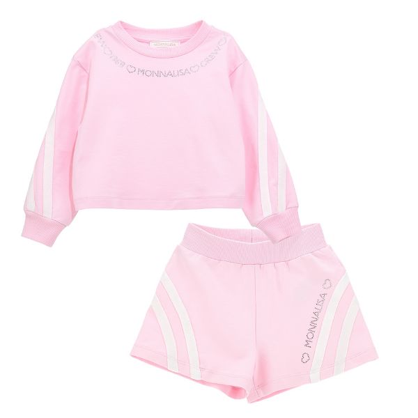 Monnalisa Girls Pink Jumper & Short Set. Melanie Louise Childrens ...